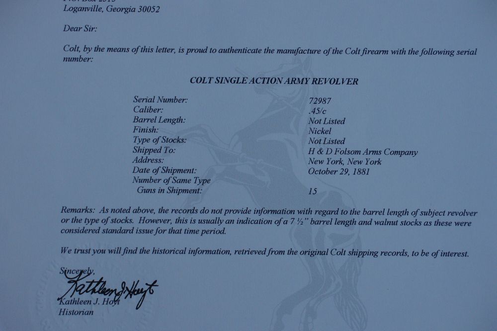 Antique Arms, Inc. - Colt Single Action Revolver